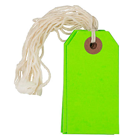 JAM Paper Small Gift Tags 3 14 x 1 916 Neon Green Pack Of 10 Tags ...