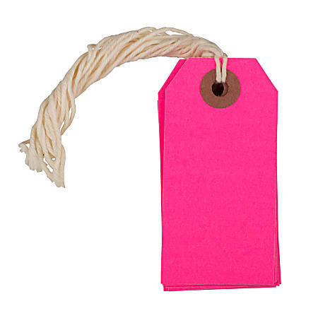 JAM Paper Small Gift Tags 3 14 x 1 916 Neon Pink Pack Of 10 Tags ...