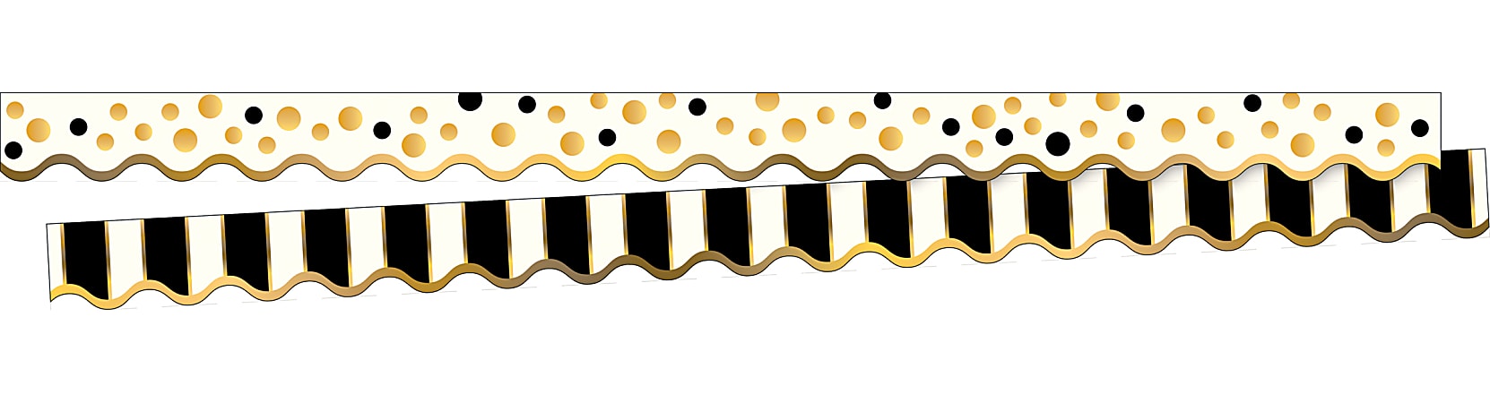 Barker Creek Double Sided Scalloped Borders 2 14 x 36 Black Gold 13 ...