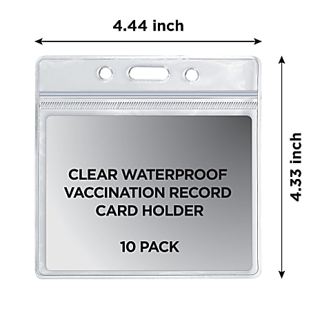 COSCO CDC Vaccine Card Holder 4 516 x 4 716 Clear Pack Of 10 Holders ...