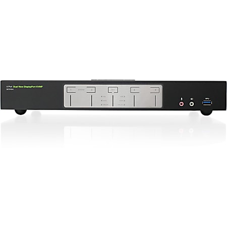 IOGEAR 4 Port 4K Dual View DisplayPort KVMP with USB 3.0 Hub and Audio ...