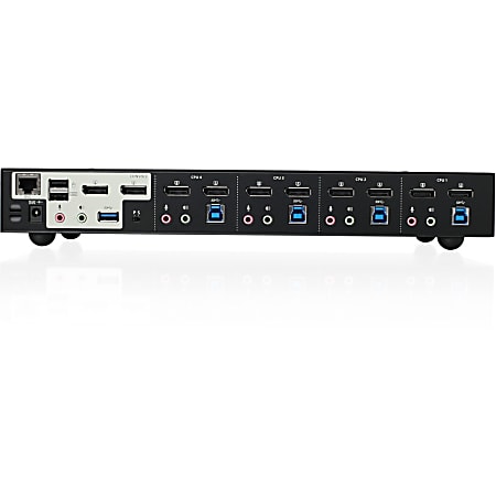 IOGEAR 4 Port 4K Dual View DisplayPort KVMP with USB 3.0 Hub and Audio ...