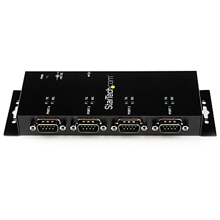 StarTech.com USB to Serial Adapter Hub 4 Port Industrial Wall Mount Din ...