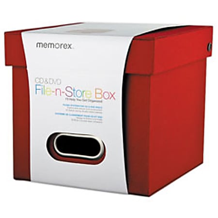 Memorex File n Store Box Red - Office Depot