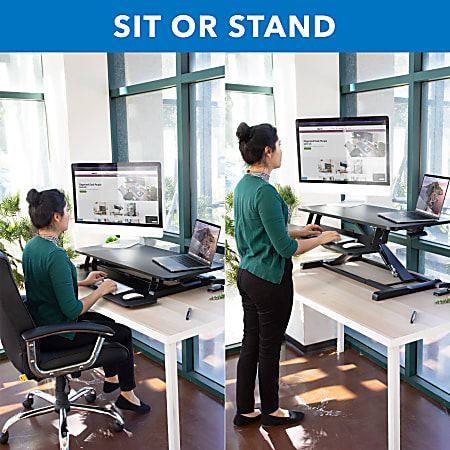 Mount It Standing Desk Converter With Adjustable Height Black - Office ...