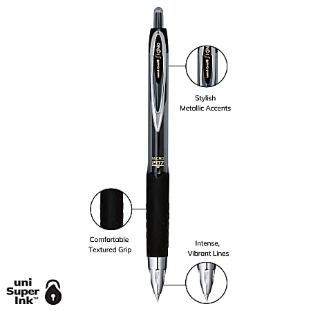 uni ball 207 Retractable Fraud Prevention Gel Pens Micro Point 0.5 mm ...