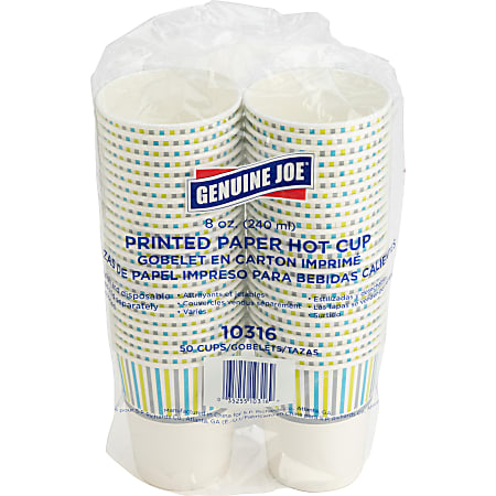 Genuine Joe 8 oz Hot Beverage Cups 8 fl oz Assorted Paper Hot Chocolate ...