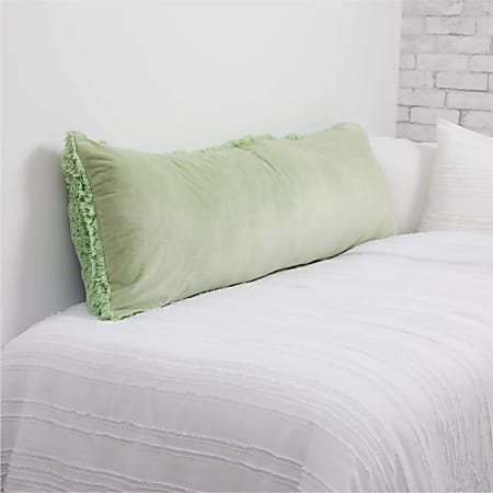 Dormify Quinn Shag Body Pillow Cover Sage Green - Office Depot
