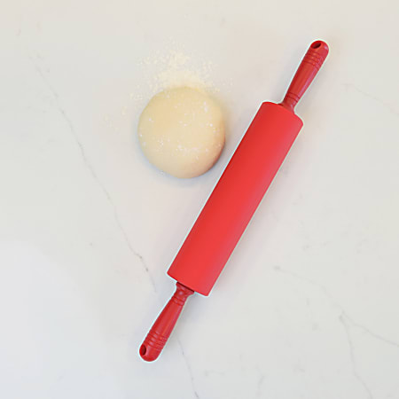 Better Houseware Silicone Rolling Pin 11 14 x 2 12 x 20 Red - Office Depot