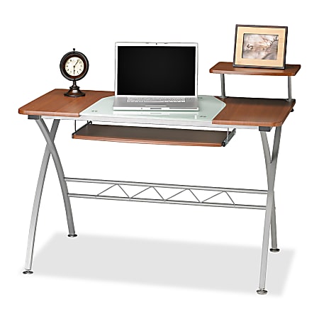 Mayline Eastwinds Vision Computer Desk Medium Cherry - Office Depot