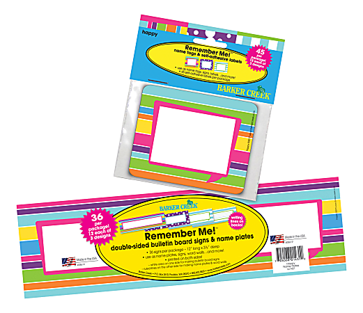 Barker Creek Name Tag Name Plate Set Happy - Office Depot