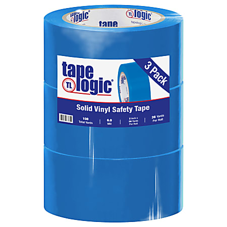 BOX Packaging Solid Vinyl Safety Tape 3 Core 2 x 36 Yd. Blue Case Of 3 ...