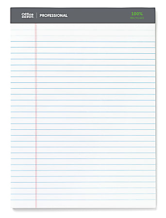 Office Depot Brand Professional Writing Pads 8 12 x 11 34 LegalWide ...