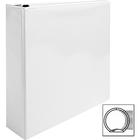 Business Source RounD Ring View Binder 2 Ring 8 12 x 11 White Pack Of 4 - Office Depot