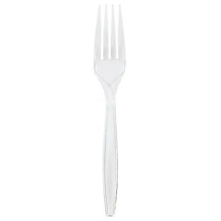 JAM PAPER Big Party Pack of Premium Plastic Forks Clear 100 Disposable ...