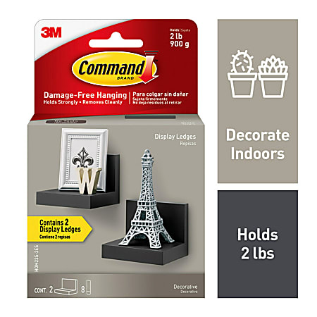 Command Display Ledge 3 H x 4 W x 3 12 D Slate - Office Depot