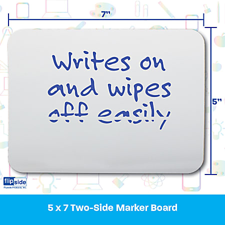 Flipside Products Two Sided Dry Erase Boards 5 x 7 White Pack Of 12 ...