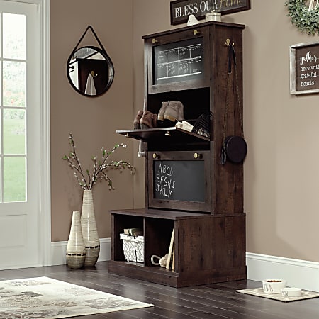 Sauder New Grange Entryway Storage Coffee Oak Office Depot