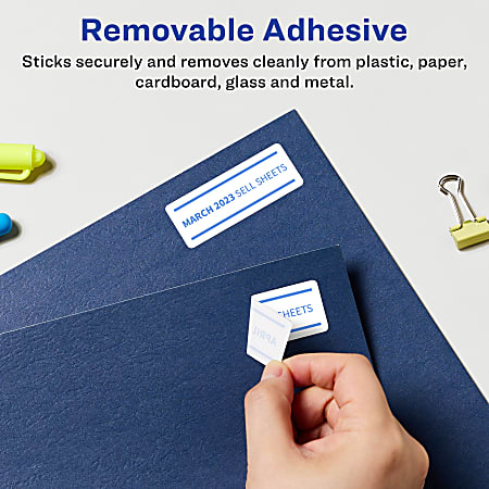Avery Removable Labels With Sure Feed 94202 RMP15 Rectangle 1 x 4 White ...