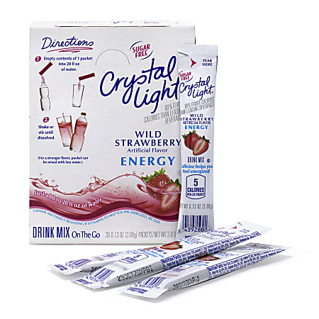 Crystal Light On The Go Sugar Free Drink Mix Wild Strawberry Energy 0. ...