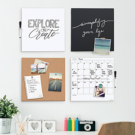 U Brands Magnetic Chalkboard 14 X 14 Frameless 468U00 04 - Office Depot