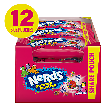 Nerds Rainbow Gummy Clusters Share Packs 3 Oz Set Of 12 Packs - Office ...