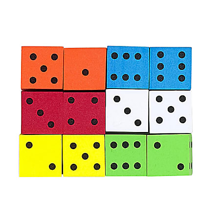 Koplow Games Foam Dice 58 Assorted Colors 12 Dice Per Pack Set Of 6 ...