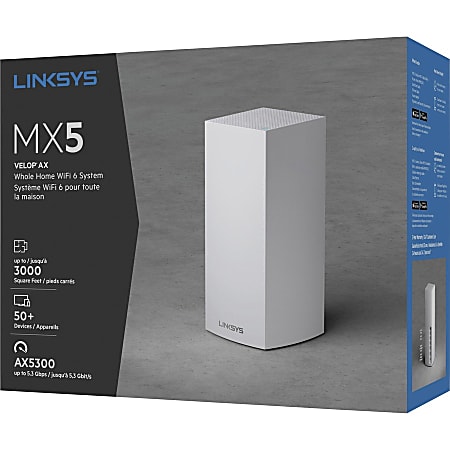 Linksys Velop MX5 Wi Fi 6 IEEE 802.11ax Ethernet Wireless Router 2.40 ...