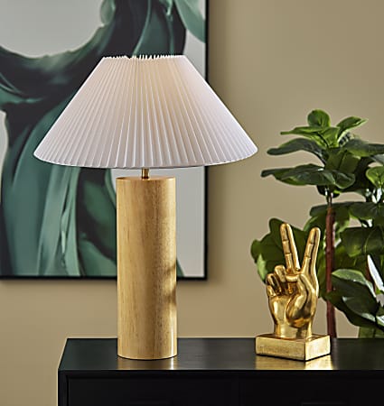 Adesso Marta Table Lamp 25 12 H White ShadeNatural Base - Office Depot