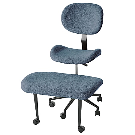 Pinmoco Ergonomic Fabric Mid Back Cross Legged Office Chair Blue Total ...