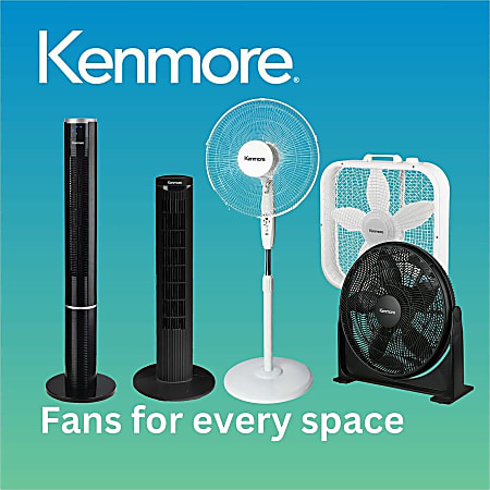 Kenmore 20 Circular Fan 3 Speed Quiet Operation Black - Office Depot