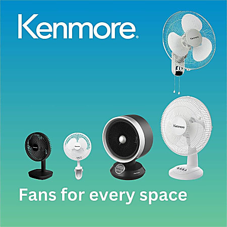 Kenmore 20 Circular Fan 3 Speed Quiet Operation Black - Office Depot