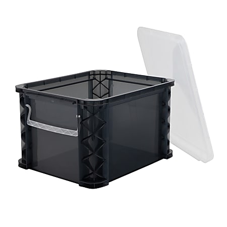 Super Stacker Large Storage Box 11 14 H x 14 W x 17 34 L Gray - Office ...
