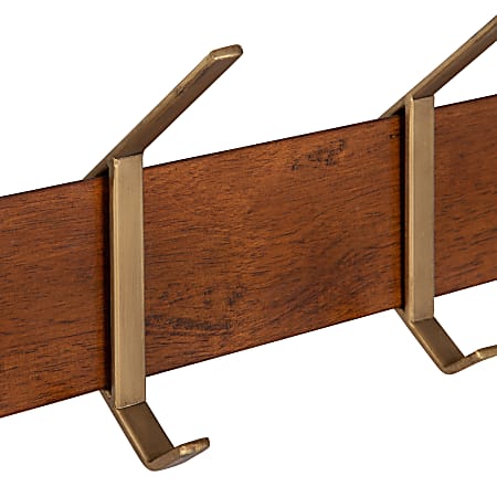 Kate and Laurel Rossmore Wood And Metal 5 Hook Shelf 4 38 H x 29 1516 W ...