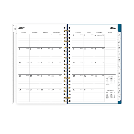Planning Calendar BS Bakah Blue Frosted PP 5x8 AY26 27 - Office Depot