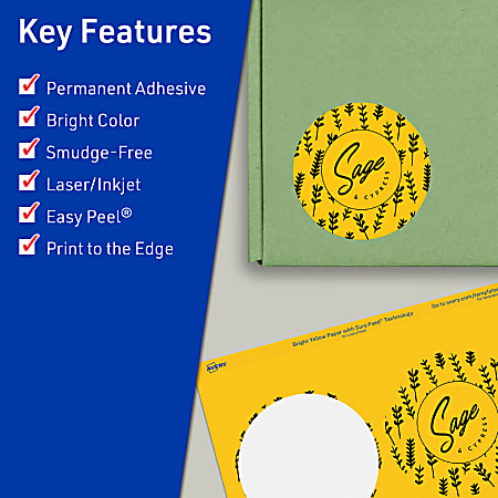 Avery Print To The Edge Labels With Sure Feed Technology And Easy Peel ...