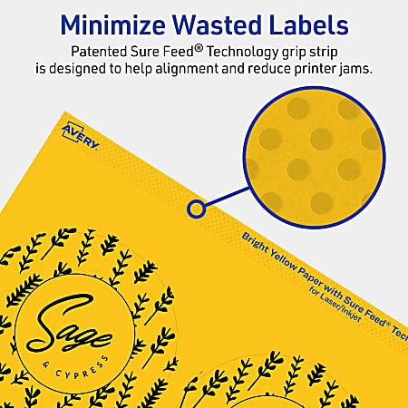 Avery Print To The Edge Labels With Sure Feed Technology And Easy Peel ...