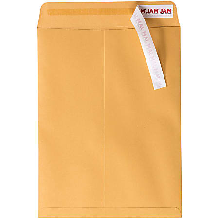 JAM Paper Open End Envelopes 9 x 12 Peel Seal Brown Pack Of 50 ...