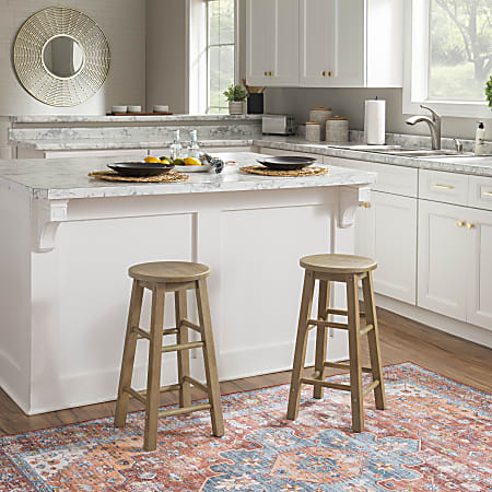 Linon Elmore Backless Counter Stool Gray Wash - Office Depot