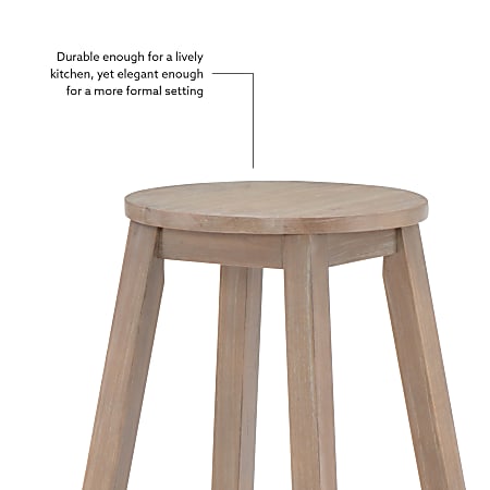 Linon Elmore Backless Counter Stool Gray Wash - Office Depot