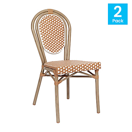 Flash Furniture 2 Pack Lourdes IndoorOutdoor Commercial Thonet Bistro ...