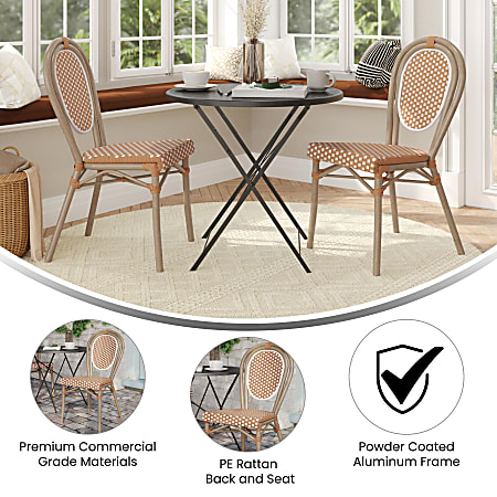 Flash Furniture 2 Pack Lourdes IndoorOutdoor Commercial Thonet Bistro ...