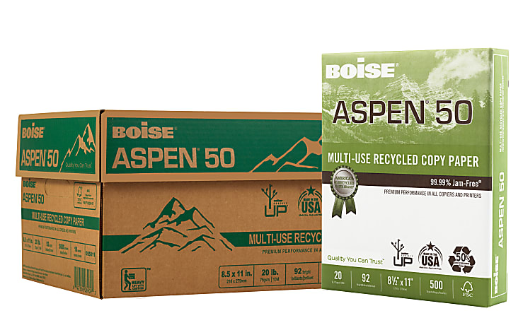 Boise ASPEN 50 Multi Use Printer Copy Paper 400 Reams White Letter Size ...