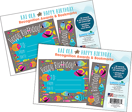 Barker Creek Kai Ola Awards Bookmarks Happy Birthday 8 12 x 5 12 Set Of ...