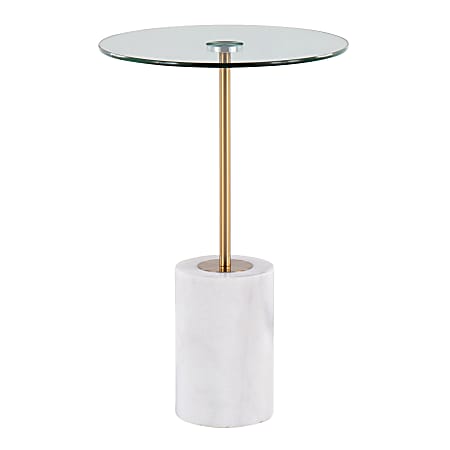 LumiSource Symbol Side Table 23 12 H x 15 34 W x 15 34 D ClearWhite ...