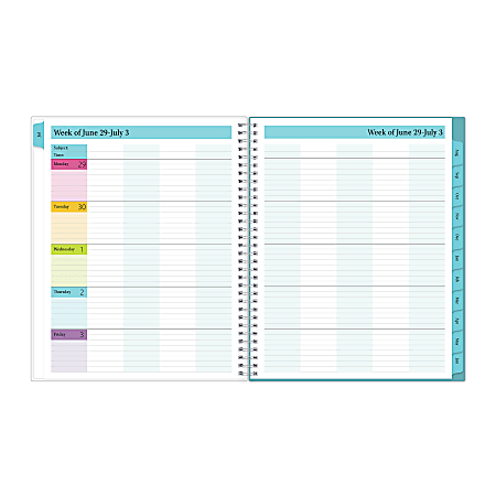 Blue Sky Teacher WeeklyMonthly CYO Planner 8 12 x 11 Teacher Stripes ...