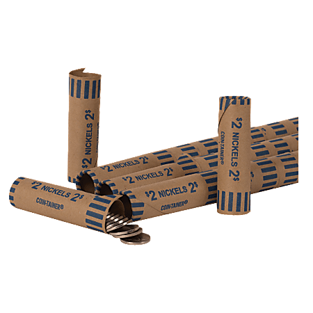 PAP R Tubular Coin Wrap 5 Denomination Durable Burst Resistant Crimped ...