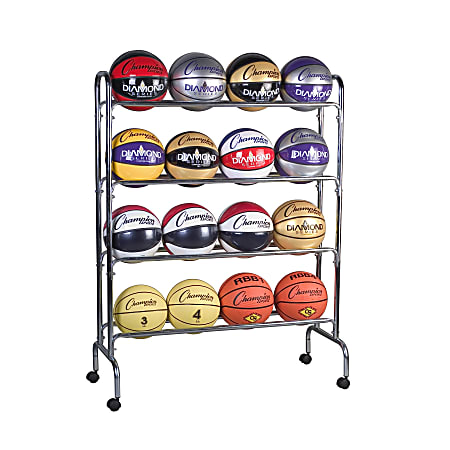 Champion Sports 16 Ball Basketball Rack 53 x 17 x 41 Steel - Office Depot