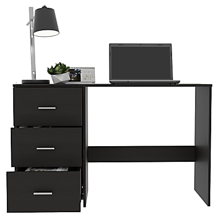 RTA 48 W 3 Drawer Computer Desk Black - Office Depot