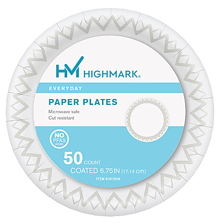 Highmark Paper Plates 6 34 Printed White Pack Of 50 - Office Depot